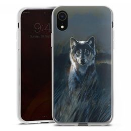 DeinDesign iPhone Xr Handy Silikon H&uuml;lle Case transparent Handyh&uuml;lle Wolf Painting Nature Silikon Case