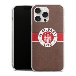 DeinDesign iPhone 15 Pro Max Handy Silikon H&uuml;lle Case transparent Handyh&uuml;lle Fc St. Pauli Logo Official Licensed Product Silikon Case