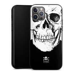 DeinDesign iPhone 12 Pro Handy Silikon H&uuml;lle Case schwarz Handyh&uuml;lle Totenkopf Fc St. Pauli Official Licensed Product