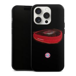 DeinDesign iPhone 15 Pro Handy Slim Case extra d&uuml;nn Silikon Handyh&uuml;lle schwarz H&uuml;lle Fc Bayern M&uuml;nchen Fcb Official Licensed Product Stadium Silikon Slim Case