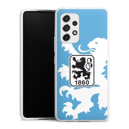 DeinDesign Galaxy A53 5G Handy Silikon H&uuml;lle Case wei&szlig; Handyh&uuml;lle Official Licensed Product Tsv 1860 M&uuml;nchen Coat Of Arms Silikon Case