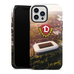 DeinDesign iPhone 13 Pro Max Handy Panzer Handyh&uuml;lle robuste Outdoor H&uuml;lle Schutzh&uuml;lle gl&auml;nzend Sgd Sg Dynamo Dresden Stadium Tough Case