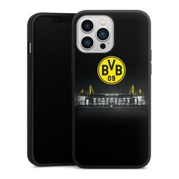 DeinDesign iPhone 13 Pro Max Handy Premium Silikon H&uuml;lle Handyh&uuml;lle schwarz Case Borussia Dortmund Stadium Bvb Silikon Premium Case