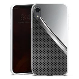 DeinDesign iPhone Xr Handy Silikon H&uuml;lle Case wei&szlig; Handyh&uuml;lle Steel Metall Carbon Silikon Case