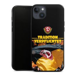 DeinDesign iPhone 14 Plus Handy Silikon H&uuml;lle Case schwarz Handyh&uuml;lle Sgd Sg Dynamo Dresden Merchandise