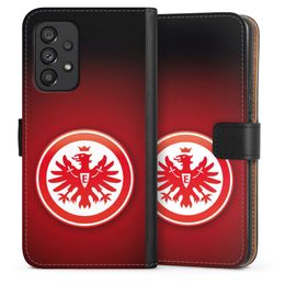 DeinDesign Galaxy A53 5G Handy Klapph&uuml;lle Handyh&uuml;lle aus Kunst Leder schwarz Flip Case Coat Of Arms Eintracht Frankfurt Official Licensed Product Sideflip mit 