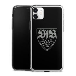 DeinDesign iPhone 11 Handy Slim Case Silikon Handyh&uuml;lle transparent H&uuml;lle extra d&uuml;nn Official Licensed Product Logo Vfb Stuttgart Silikon Slim Case