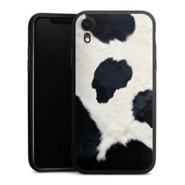 DeinDesign iPhone Xr Handy Premium Silikon H&uuml;lle Handyh&uuml;lle schwarz Case Animal Look Animal Print Cow Skin Silikon Premium Case