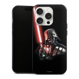 DeinDesign iPhone 15 Pro Handy Slim Case extra d&uuml;nn Silikon Handyh&uuml;lle schwarz H&uuml;lle Merchandise Darth Vader Star Wars Silikon Slim Case