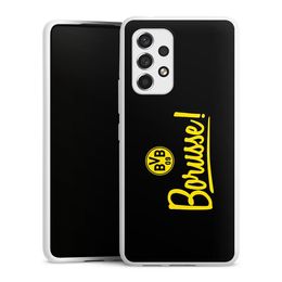 DeinDesign Galaxy A53 5G Handy Silikon H&uuml;lle Case wei&szlig; Handyh&uuml;lle Bvb Borussia Dortmund Borusse Silikon Case