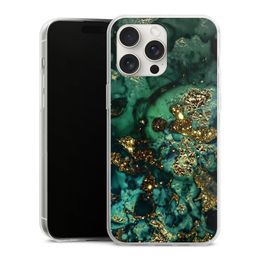 DeinDesign iPhone 15 Pro Max Handy Silikon H&uuml;lle Case transparent Handyh&uuml;lle Muster Glitzer Marble Silikon Case