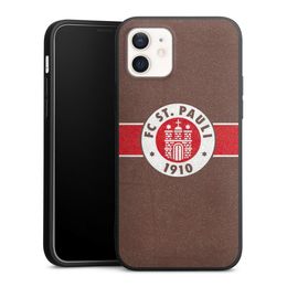 DeinDesign iPhone 12 Handy Premium Silikon H&uuml;lle Handyh&uuml;lle schwarz Case Fc St. Pauli Logo Official Licensed Product Silikon Premium Case