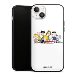 DeinDesign iPhone 14 Handy Premium Silikon H&uuml;lle Handyh&uuml;lle schwarz Case Peanuts Kindheit Merchandise Silikon Premium Case