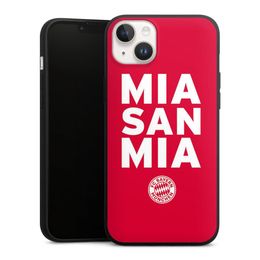 DeinDesign iPhone 14 Handy Premium Silikon H&uuml;lle Handyh&uuml;lle schwarz Case Fcb Mia San Mia Fc Bayern M&uuml;nchen Silikon Premium Case