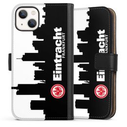DeinDesign iPhone 13 Handy Klapph&uuml;lle Handyh&uuml;lle aus Kunst Leder schwarz Flip Case Eintracht Frankfurt Sge Official Licensed Product Sideflip mit Lasche