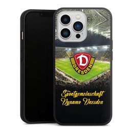 DeinDesign iPhone 13 Pro Handy Premium Silikon H&uuml;lle Handyh&uuml;lle schwarz Case Sg Dynamo Dresden Sgd Official Licensed Product Silikon Premium Case