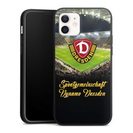 DeinDesign iPhone 12 Handy Premium Silikon H&uuml;lle Handyh&uuml;lle schwarz Case Sgd Sg Dynamo Dresden Official Licensed Product Silikon Premium Case