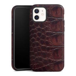 DeinDesign iPhone 12 mini Handy Panzer Handyh&uuml;lle robuste Outdoor H&uuml;lle Schutzh&uuml;lle gl&auml;nzend Leather Crocodile Animal Print Tough Case