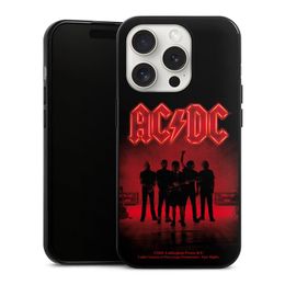DeinDesign iPhone 15 Pro Handy Slim Case extra d&uuml;nn Silikon Handyh&uuml;lle schwarz H&uuml;lle Band Acdc Official Licensed Product Silikon Slim Case