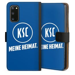 DeinDesign Galaxy S20 Handy Klapph&uuml;lle Handyh&uuml;lle aus Kunst Leder schwarz Flip Case Karlsruher Sc Statement Ksc Sideflip mit Lasche