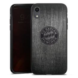 DeinDesign iPhone Xr Handy Silikon H&uuml;lle Case schwarz Handyh&uuml;lle Fcb Metallic Look Fc Bayern M&uuml;nchen