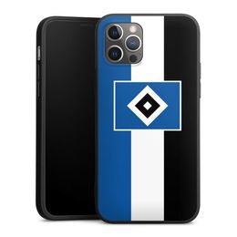 DeinDesign iPhone 12 Pro Handy Premium Silikon H&uuml;lle Handyh&uuml;lle schwarz Case Stripes Hamburger Sv Hsv Silikon Premium Case