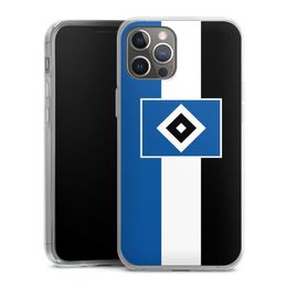 DeinDesign iPhone 12 Pro Max Handy Silikon H&uuml;lle Case transparent Handyh&uuml;lle Stripes Hamburger Sv Hsv Silikon Case