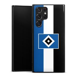 DeinDesign Galaxy S22 Ultra Handy Silikon H&uuml;lle Case schwarz Handyh&uuml;lle Stripes Hamburger Sv Hsv