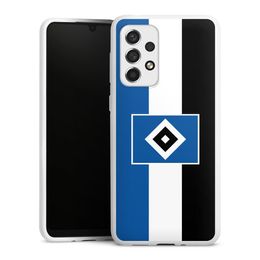 DeinDesign Galaxy A33 5G Handy Silikon H&uuml;lle Case wei&szlig; Handyh&uuml;lle Stripes Hsv Hamburger Sv Silikon Case