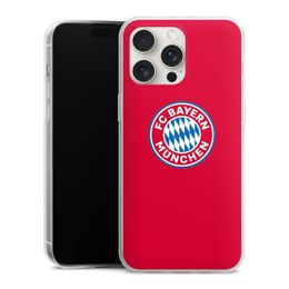 DeinDesign iPhone 15 Pro Max Handy Silikon H&uuml;lle Case transparent Handyh&uuml;lle Fc Bayern M&uuml;nchen Fcb Logo Silikon Case