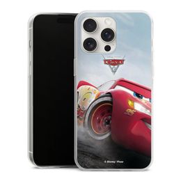 DeinDesign iPhone 15 Pro Max Handy Silikon H&uuml;lle Case transparent Handyh&uuml;lle Lightning Mcqueen 95 Official Licensed Product Cars Silikon Case