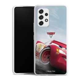 DeinDesign Galaxy A53 5G Handy Silikon H&uuml;lle Case wei&szlig; Handyh&uuml;lle Official Licensed Product Cars Lightning Mcqueen 95 Silikon Case