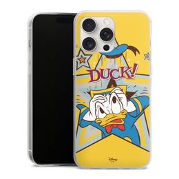 DeinDesign iPhone 15 Pro Max Handy Silikon H&uuml;lle Case transparent Handyh&uuml;lle Donald Duck Disney Official Licensed Product Silikon Case