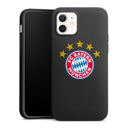 DeinDesign iPhone 12 Handy Premium Silikon H&uuml;lle Handyh&uuml;lle schwarz Case Star Fc Bayern M&uuml;nchen Fcb Silikon Premium Case