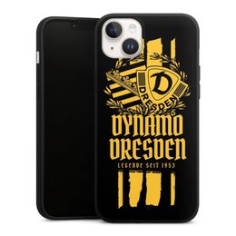 DeinDesign iPhone 14 Handy Premium Silikon H&uuml;lle Handyh&uuml;lle schwarz Case Sg Dynamo Dresden Statement Sgd Silikon Premium Case