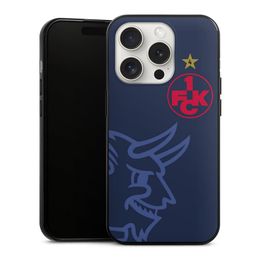 DeinDesign iPhone 15 Pro Handy Slim Case extra d&uuml;nn Silikon Handyh&uuml;lle schwarz H&uuml;lle Logo 1. Fc Kaiserslautern 1. Fck Silikon Slim Case