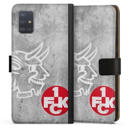 DeinDesign Galaxy A51 Handy Klapph&uuml;lle Handyh&uuml;lle aus Kunst Leder schwarz Flip Case 1. Fck Devil 1. Fc Kaiserslautern Sideflip mit Lasche