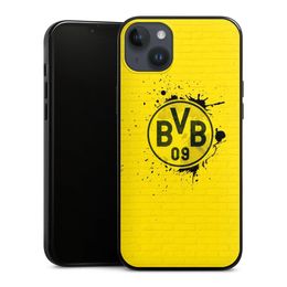 DeinDesign iPhone 14 Plus Handy Silikon H&uuml;lle Case schwarz Handyh&uuml;lle Official Licensed Product Bvb Borussia Dortmund