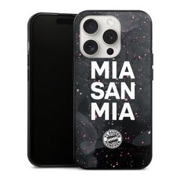 DeinDesign iPhone 15 Pro Handy Slim Case extra d&uuml;nn Silikon Handyh&uuml;lle schwarz H&uuml;lle Mia San Mia Girl Style Fc Bayern M&uuml;nchen Silikon Slim Case