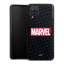 DeinDesign Galaxy A12 Handy Silikon H&uuml;lle Case schwarz Handyh&uuml;lle Logo Comic Marvel