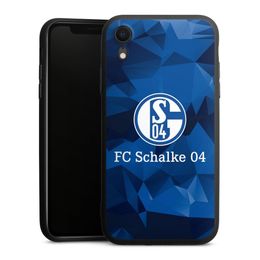 DeinDesign iPhone Xr Handy Premium Silikon H&uuml;lle Handyh&uuml;lle schwarz Case Camouflage Fc Schalke 04 Muster Silikon Premium Case