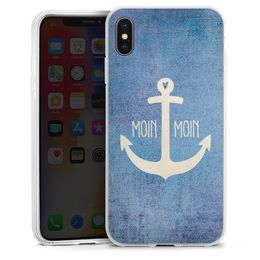 DeinDesign iPhone Xs Max Handy Silikon H&uuml;lle Case transparent Handyh&uuml;lle Anchor Maritim Blue Silikon Case