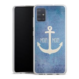 DeinDesign Galaxy A51 Handy Silikon H&uuml;lle Case transparent Handyh&uuml;lle Anchor Maritim Blue Silikon Case