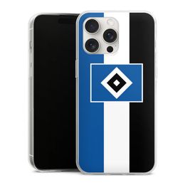 DeinDesign iPhone 15 Pro Max Handy Silikon H&uuml;lle Case transparent Handyh&uuml;lle Stripes Hamburger Sv Hsv Silikon Case