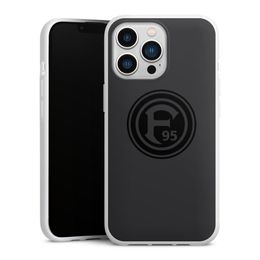 DeinDesign iPhone 13 Pro Handy Silikon H&uuml;lle Case wei&szlig; Handyh&uuml;lle F95 Fortuna D&uuml;sseldorf Logo Silikon Case