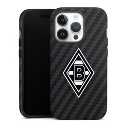 DeinDesign iPhone 14 Pro Handy Panzer Handyh&uuml;lle robuste Outdoor H&uuml;lle Schutzh&uuml;lle matt Borussia M&ouml;nchengladbach Carbon Gladbach Tough Case