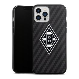DeinDesign iPhone 13 Pro Max Handy Silikon H&uuml;lle Case schwarz Handyh&uuml;lle Borussia M&ouml;nchengladbach Carbon Gladbach