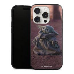 DeinDesign iPhone 15 Pro Handy Slim Case extra d&uuml;nn Silikon Handyh&uuml;lle schwarz H&uuml;lle The Child Star Wars Baby Yoda Silikon Slim Case