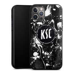 DeinDesign iPhone 12 Pro Handy Silikon H&uuml;lle Case schwarz Handyh&uuml;lle Ksc Official Licensed Product Karlsruher Sc