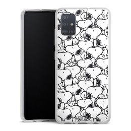 DeinDesign Galaxy A51 Handy Silikon H&uuml;lle Case transparent Handyh&uuml;lle Peanuts Snoopy Muster Silikon Case
